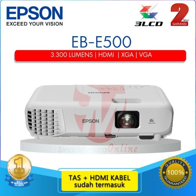 Jual Projector Epson EB E500 XGA 3LCD 3300 LUMENS HDMI VGA | Shopee ...