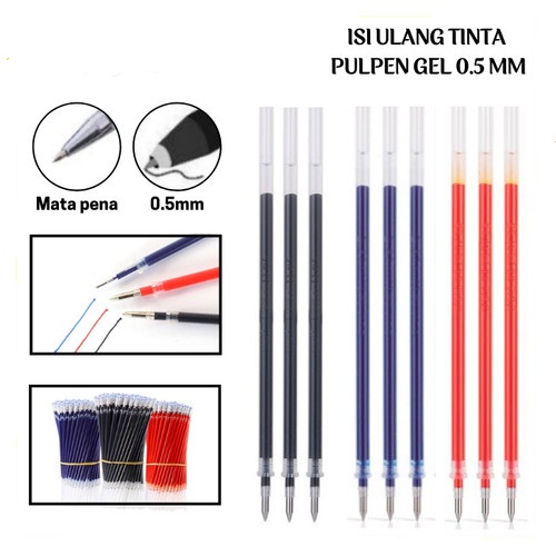 Jual (100 PCS) REFILL TINTA GEL ISI ULANG TINTA PULPEN PENA GEL REFILL ...
