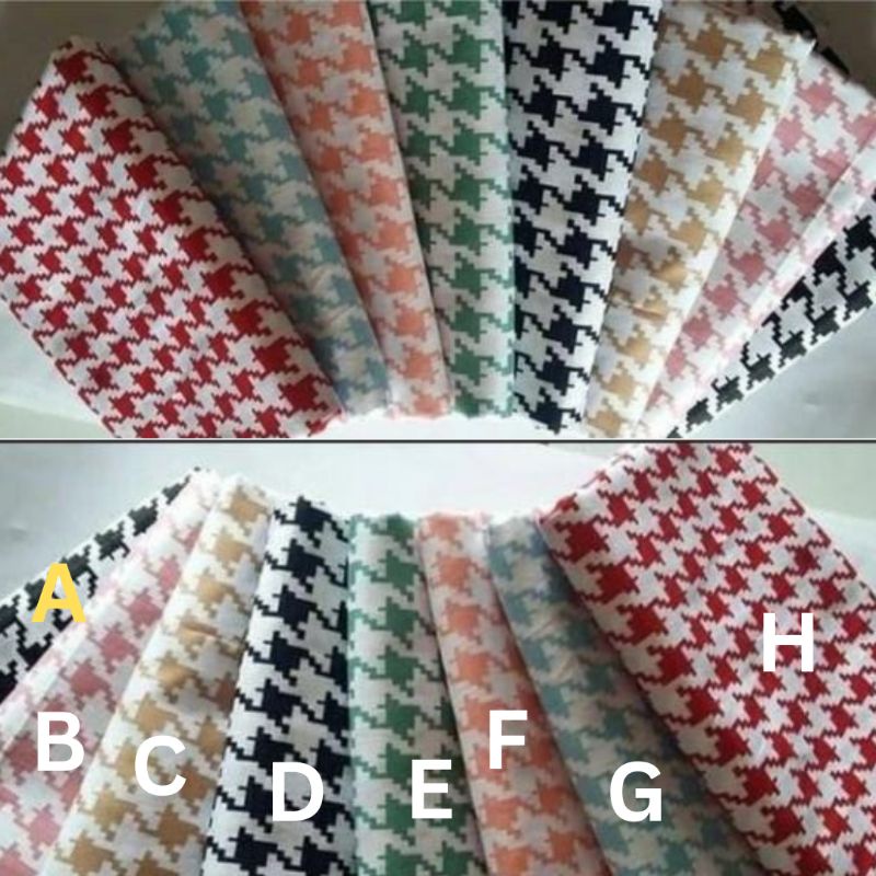 Jual Kain Katun Jepang (Per 0,5 meter) - Motif Houndstooth | Shopee ...