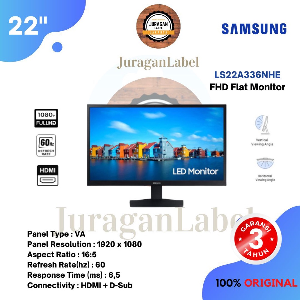 Jual LED Monitor SAMSUNG 22" inch LS22A336NHE FHD HDMI S22A336 Garansi ...