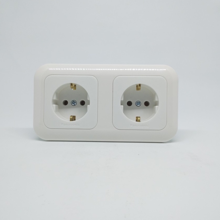 Jual STOP KONTAK GANDA/DOUBLE NON CP PANASONIC WIDE SERIES WHITE ...