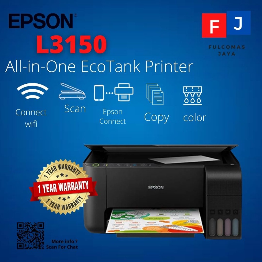 Jual Epson L3150 / L3250 EcoTank WiFi Multifungsi Printer GARANSI RESMI ...