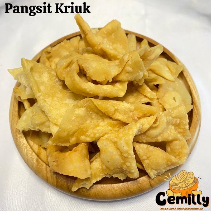 Jual [CEMILLY] 1000gr Pangsit Cumi Kripik Bawang Cemilan Snack Kiloan ...