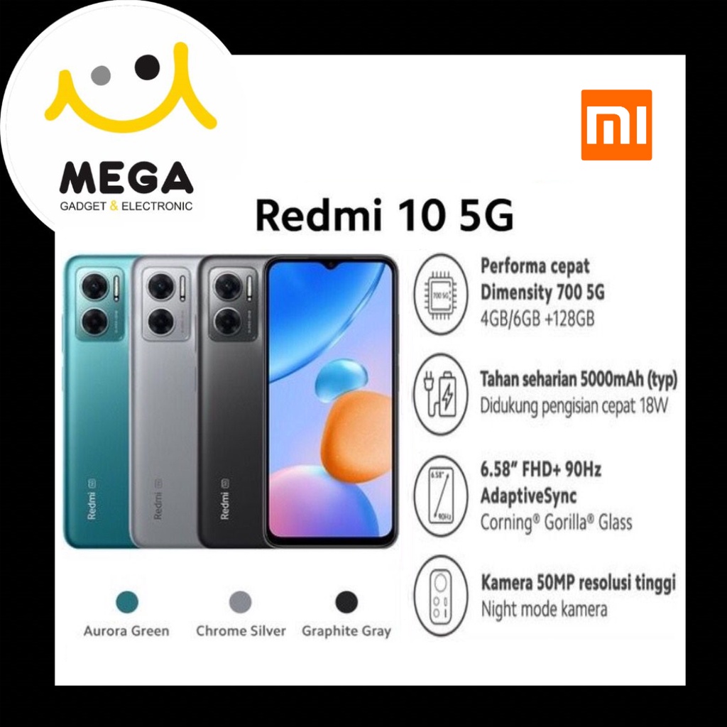 Jual Xiaomi Redmi 10 5G 4GB + 128GB Garansi Resmi Xiaomi Indonesia | Shopee Indonesia