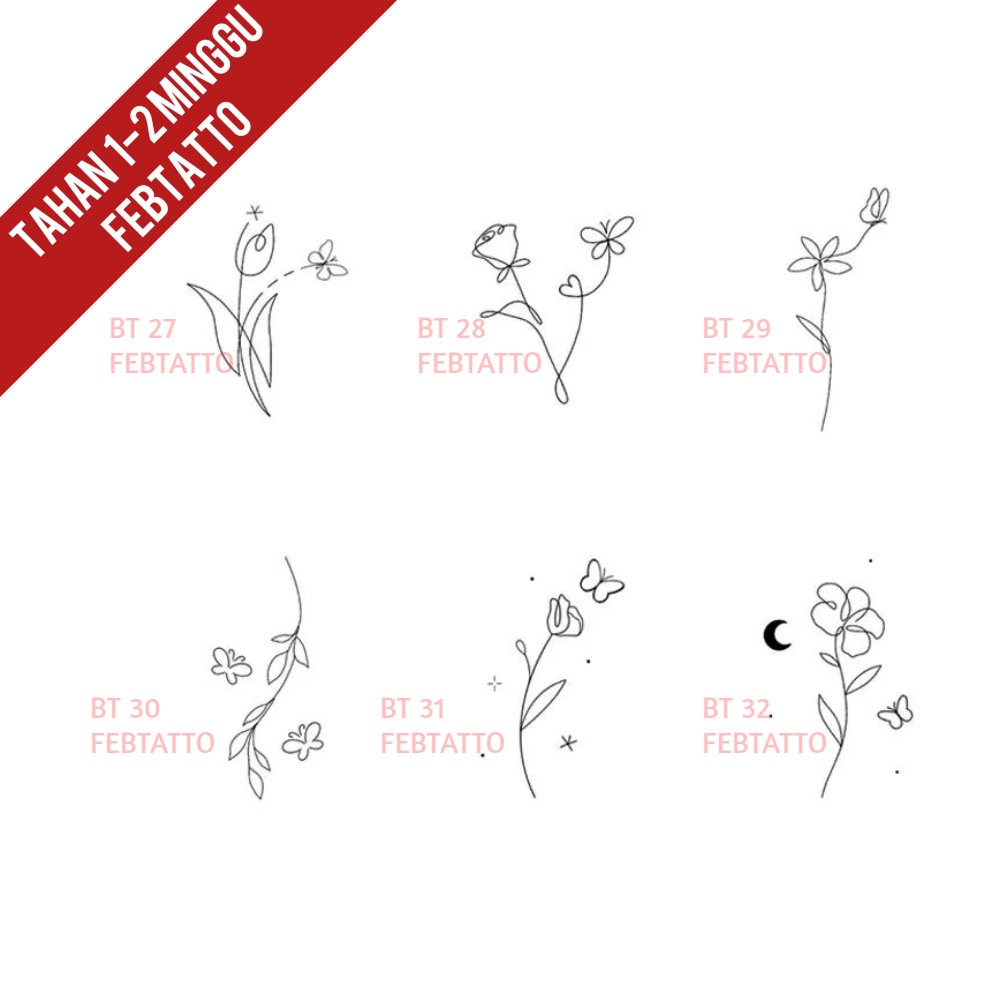 Jual Tato Basic Tahan 5-7 Hari Tato Temporer Tato love mini Tato ...