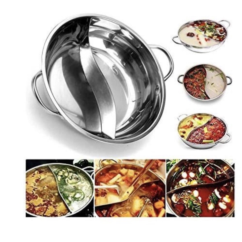 Jual panci shabu-shabu 2sekat 28cm shuki shabu2 stainles | Shopee Indonesia