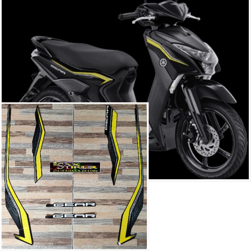 Jual striping original Yamaha Mio GEAR hitam kuning tahun 2022 2023 ...