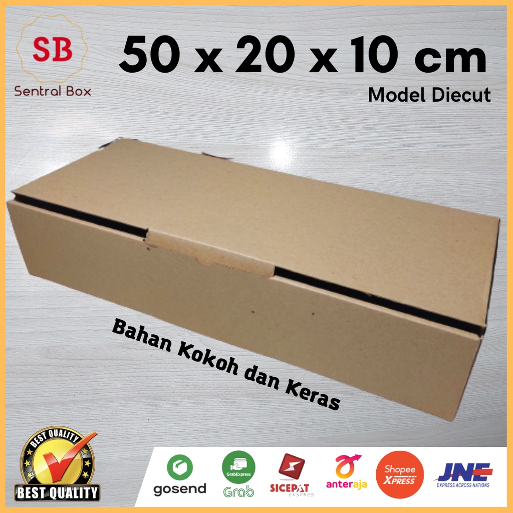 Jual ( Min.order 5 pcs ) Kardus 50 x 20 x 10 cm...Die Cut easy use ...