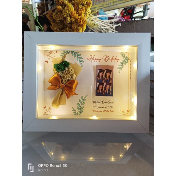 Jual 1 HARI JADI Flower in Frame Polaroid Frame Kado Pernikahan Kado ...