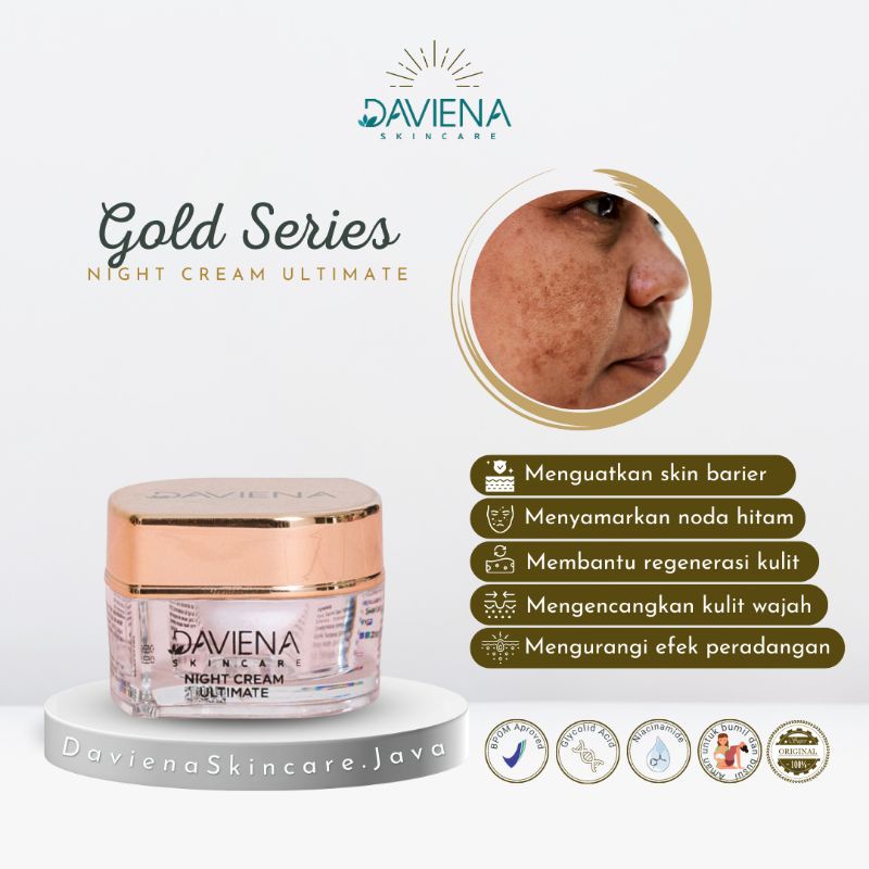 Jual Daviena Skincare Night Cream Gold Series | Shopee Indonesia