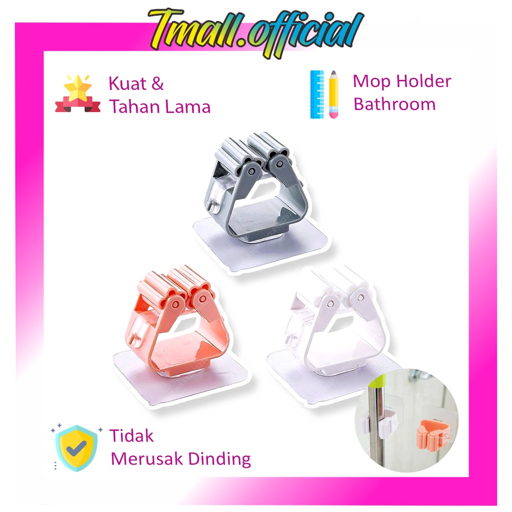 Jual TMALL R076 Mop Holder Bathroom Wall Sticker Penjepit Peralatan Pel ...