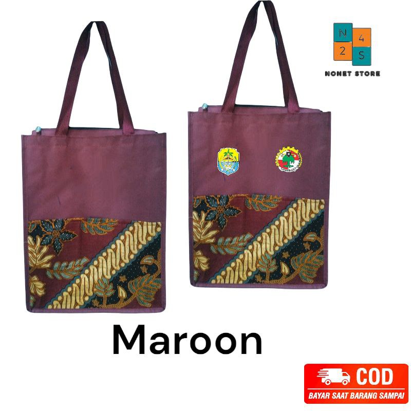 Jual Tas Jinjing Tas Seminar Kit Motif Batik Resleting dan Perekat Bisa ...