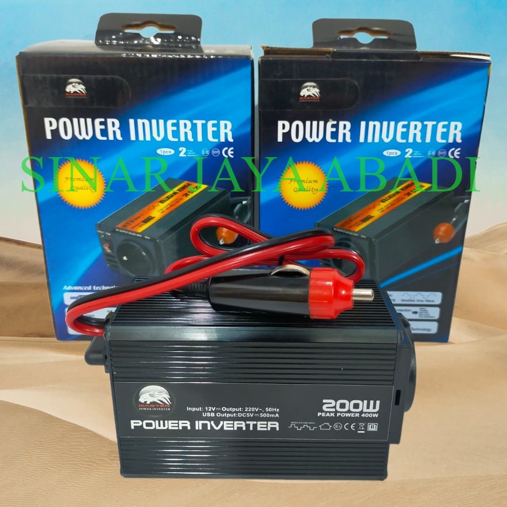 Jual POWER INVETER 200 WATT INPUT 12 VOLT DC OUTPUT 220 VOLT AC PREMIUM ...