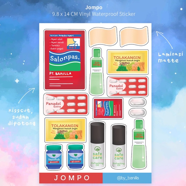 Jual Jompo sticker vinyl sheet Matte A6 CM by banilla | Shopee Indonesia