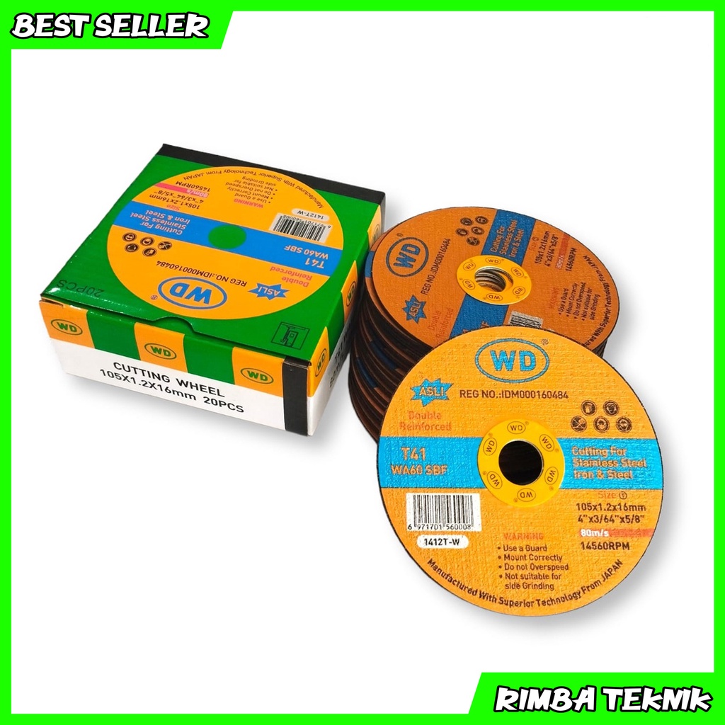 Jual WD batu potong gerinda 20 pcs 4 inch cutting wheel batu gurinda ...