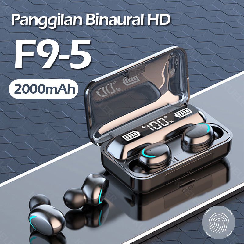 Jual EARPHONE F9-5 TWS LED HEADSET BLUETOOTH WITH POWERBANK | Shopee Indonesia