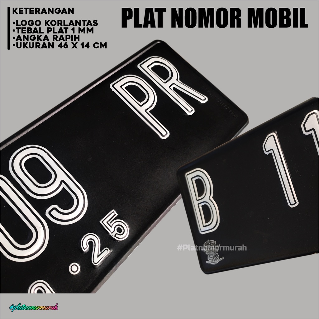 Jual plat nomor mobil hitam angka variasi Lis pinggir angka stiker ...