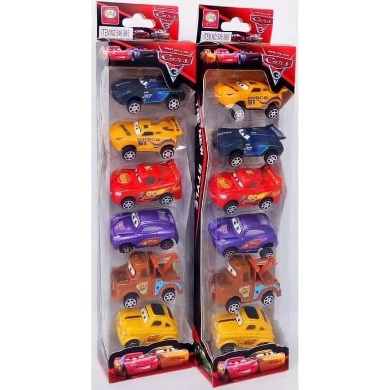 Jual Mainan Anak Mobil Cars McQueen Set isi 6 pcs Pullback | Shopee ...