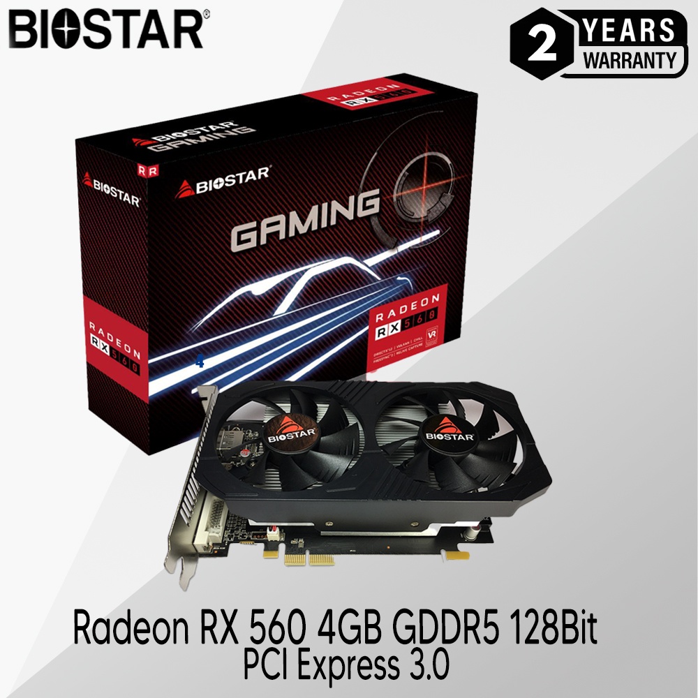 Jual Biostar RX560 4GB GDDR5 128Bit VGA Card AMD | Shopee Indonesia