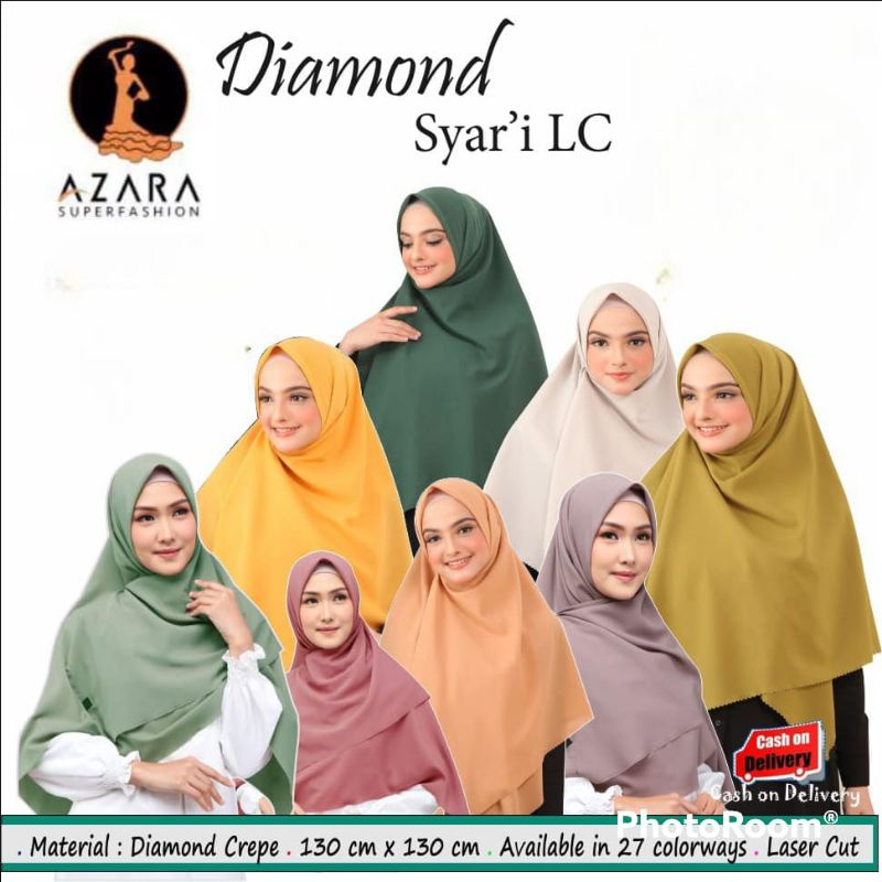 Jual Azara hijab segiempat Diamond SYAR'I Original | Shopee Indonesia