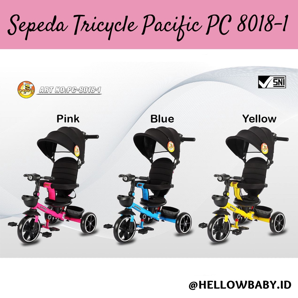 Jual Sepeda Roda Tiga Pacific PC 8018-1 Easy to Fold Bisa Dilipat Hadap ...