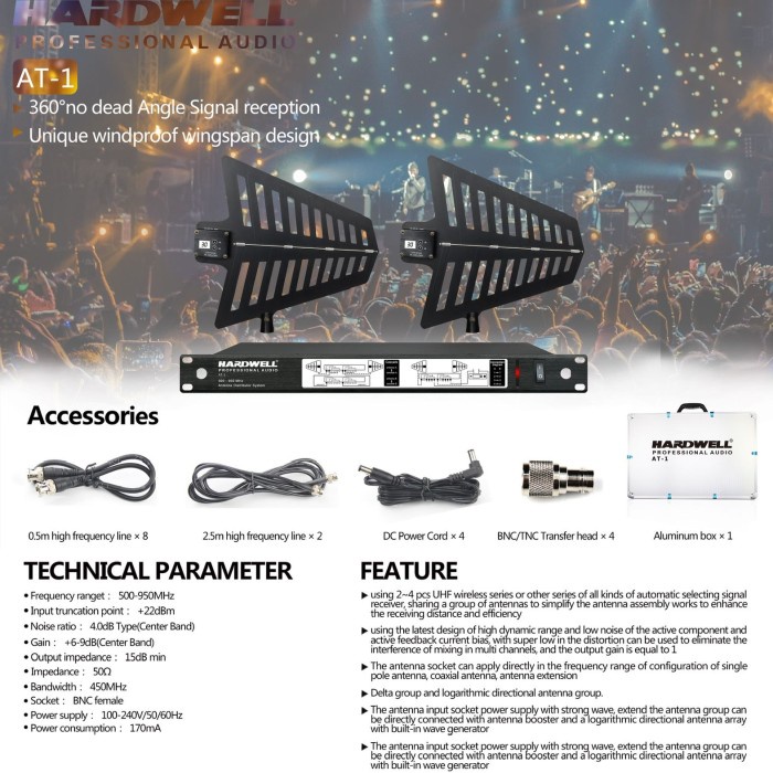 Jual Penguat Signal Microphone Antena Microphone Hardwell AT1/ AT 1 ...