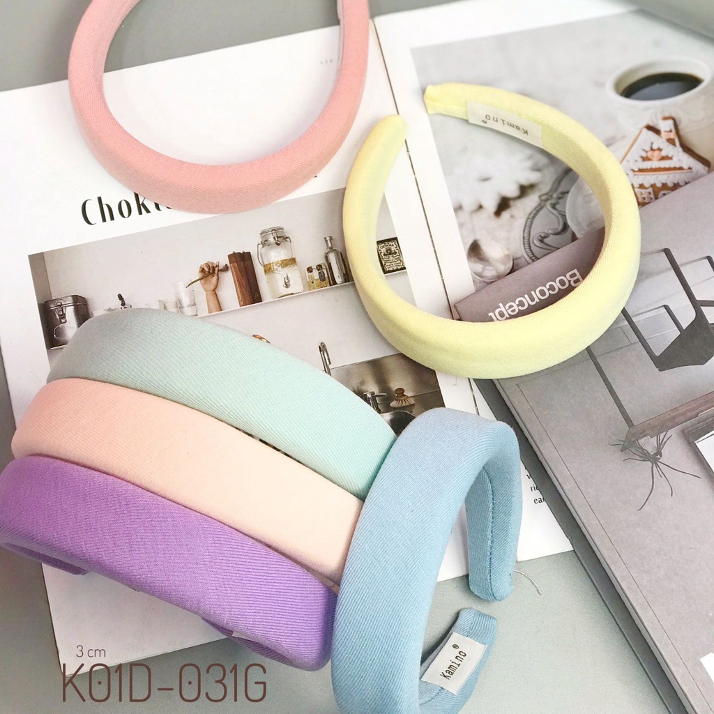 Jual bando busa lebar tebal 3cm premium kamino bando polos warna pastel ...