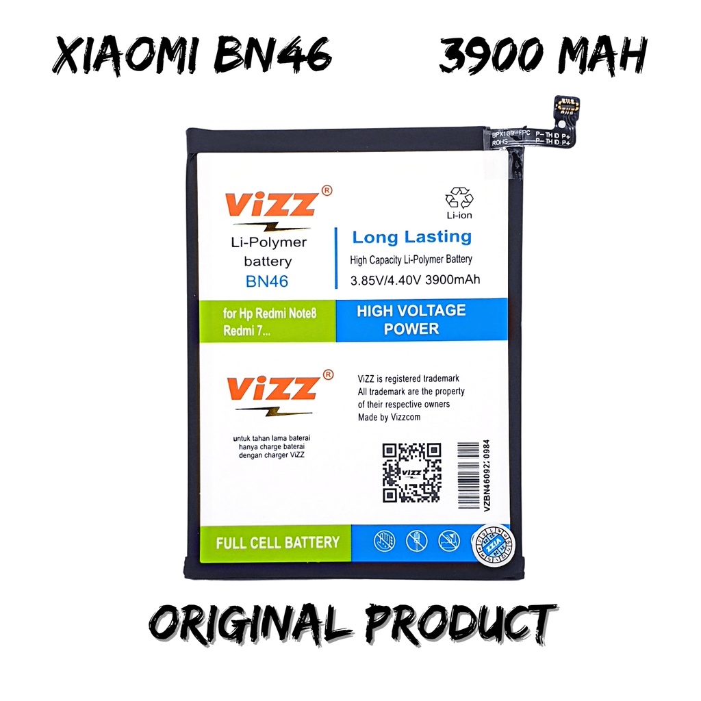 Jual Vizz Baterai Xiaomi BN46 Batre Redmi Note 8 / Redmi 7 / Redmi Note ...