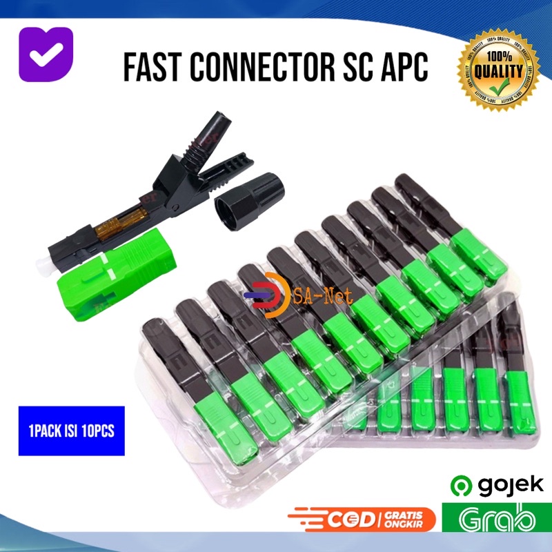 Jual 1 PACK ISI 10 PCS FAST CONNECTOR SC APC - KONEKTOR FIBER OPTIK FO ...