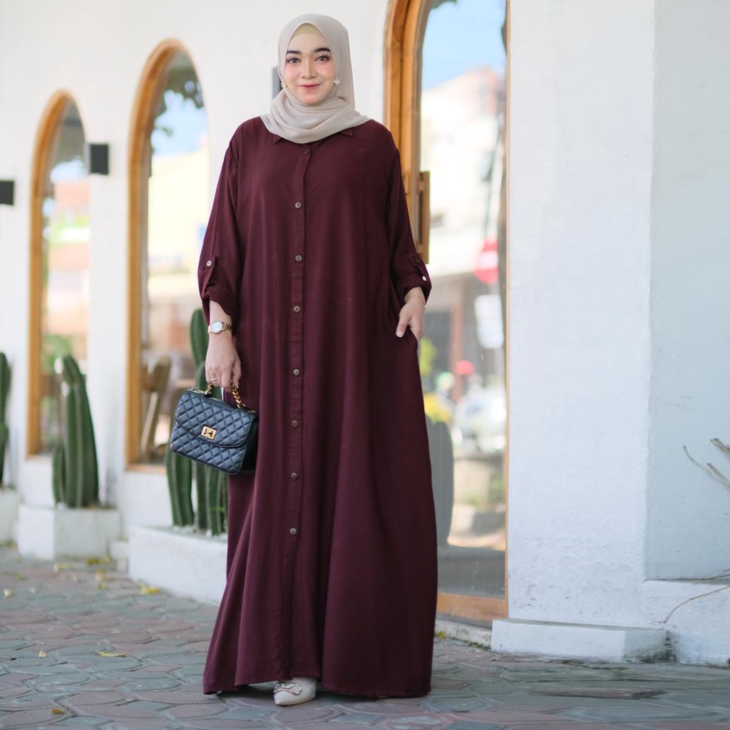 Jual SYARI GAMIS JUMBO LD 140 FULL KANCING XXXXL RAYON TWIL HALUS ...