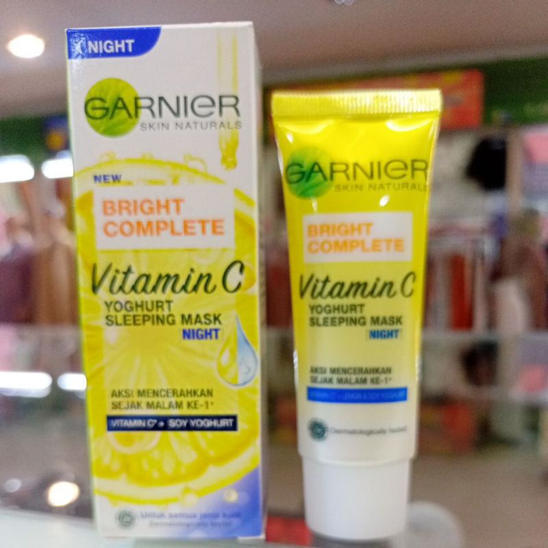Jual Garnier new bright complete vitc yogurt sleeping mask 20ml ...