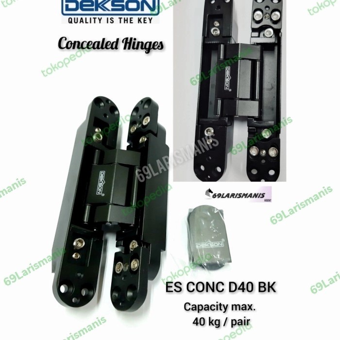 Jual ENGSEL HINGE DEKSON CONCEALED D40 BK ( BLACK ) #ENGSEL TANAM PINTU ...