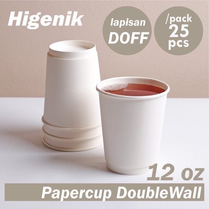 Jual Papercup Double Wall Putih Doff 12oz /Papercup Murah Gelas Kertas ...