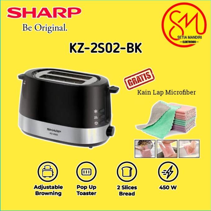 Jual SHARP KZ-2S02-BK Sandwich Toaster Pemanggang Roti Listrik Pop Up | Shopee Indonesia