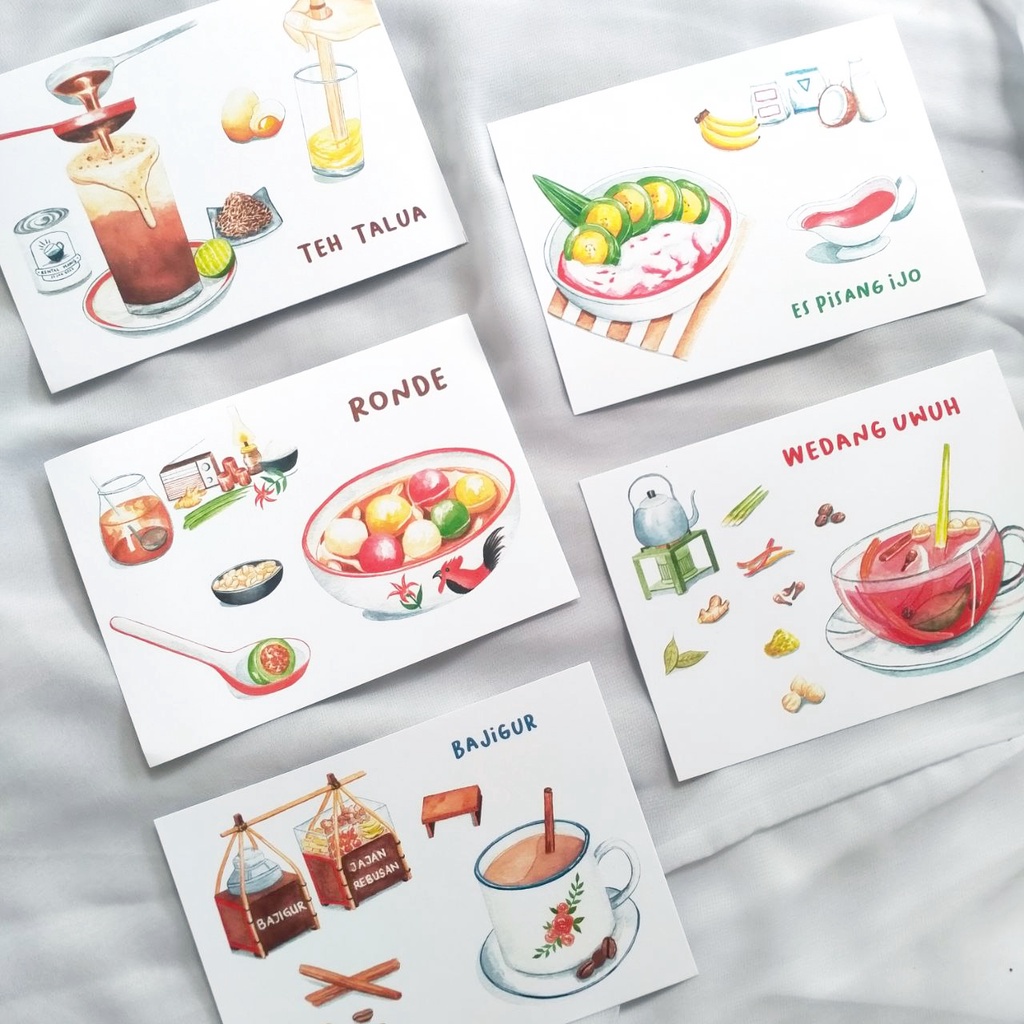 Jual AngProject Kartu Pos / Post Card / Greeting Card Ilustrasi Minuman ...