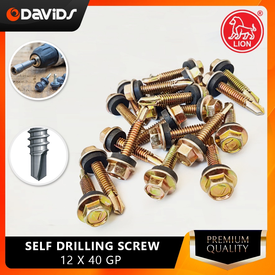 Jual Baut Baja Ringan Sekrup Roofing Drilling Scrup 4cm 12x40 Lion ...