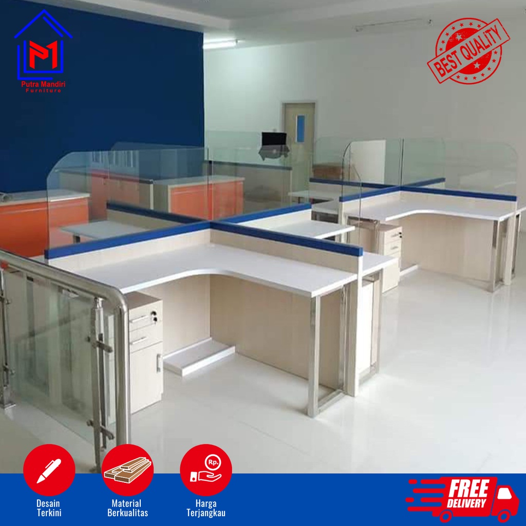 Jual Meja Karyawan Minimalis Free Custom | Custom Meja Workstation ...