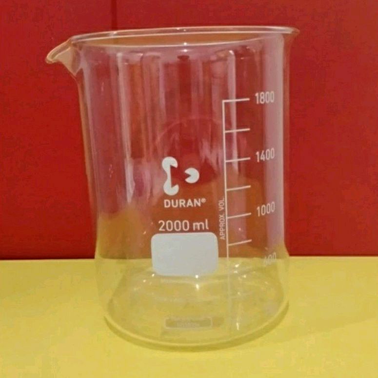 Jual Beaker Glass 2000ml Duran. Beaker Glass Kaca 2L Duran. | Shopee Indonesia