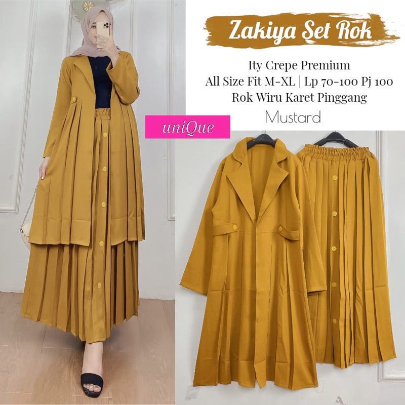 Jual ONE SET CARDIGAN + ROK PLISKET / ZAKIYA SET ROK / OOTD SELEBGRAM ...