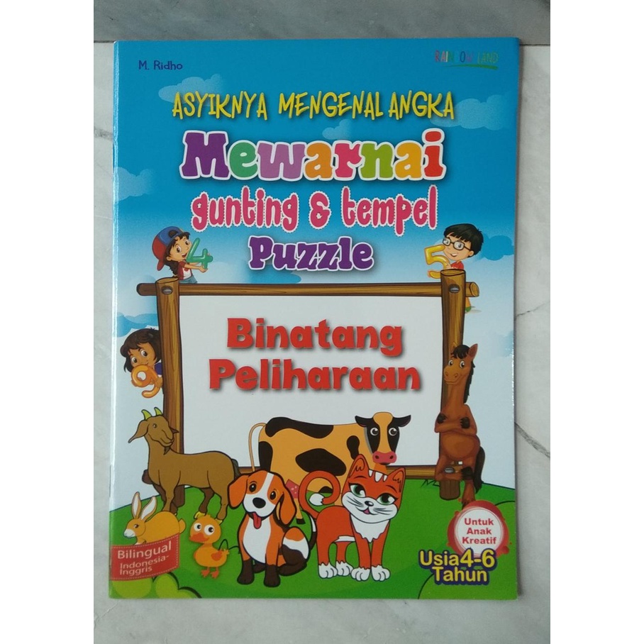 Jual Mewarnai Gunting & Tempel Puzzle : Binatang Peliharaan | Shopee ...