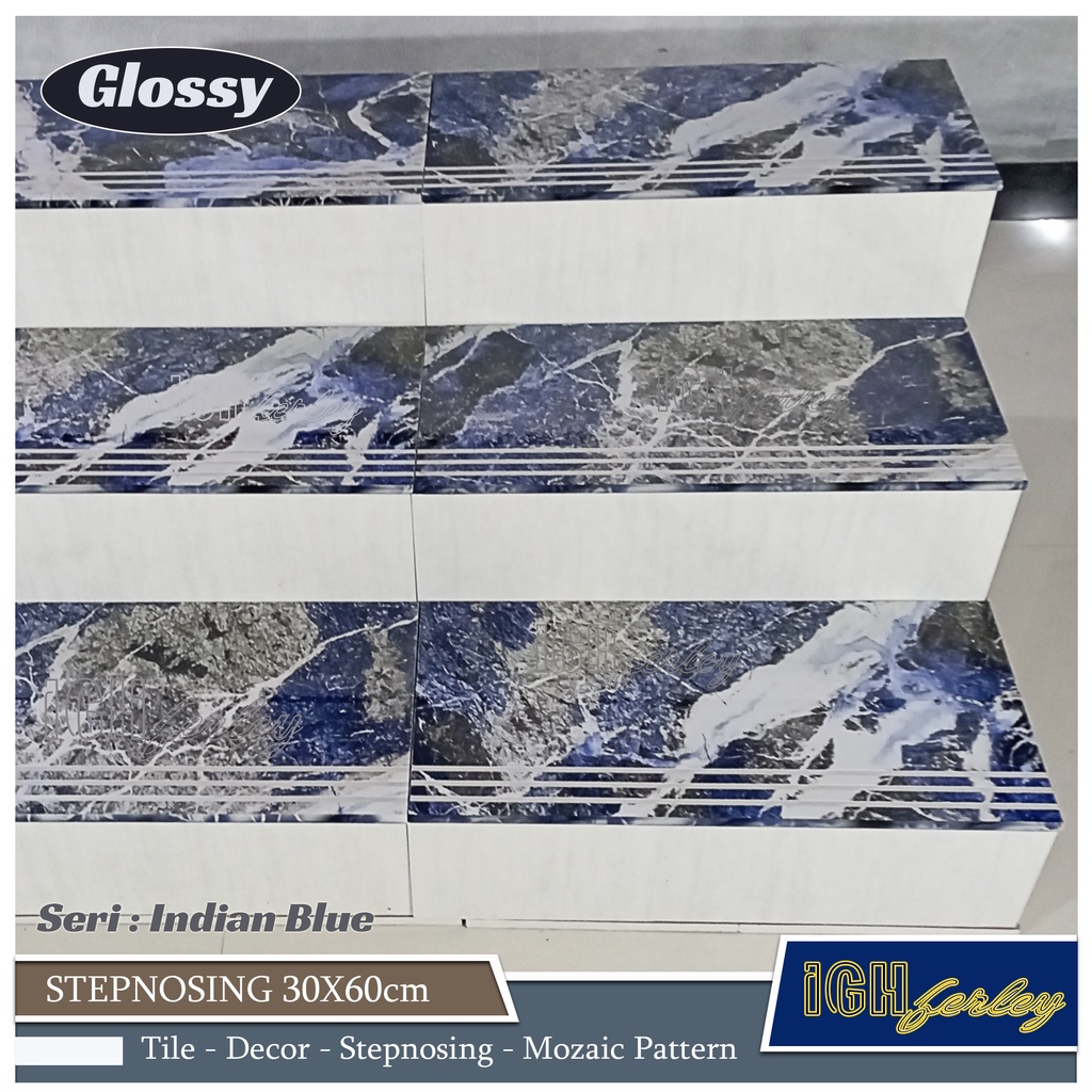 Jual Stepnosing Granit 30x60 Motif Marmer Biru Glossy Lantai Tangga ...