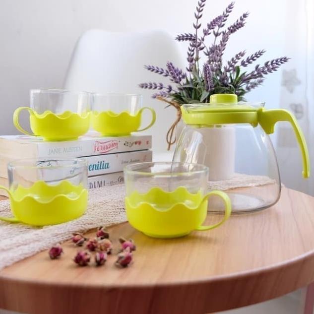 Jual Best Seller! Tea Pot Set Tanpa Saring 5 in 1 (Beli 1 Dus / Koli ...