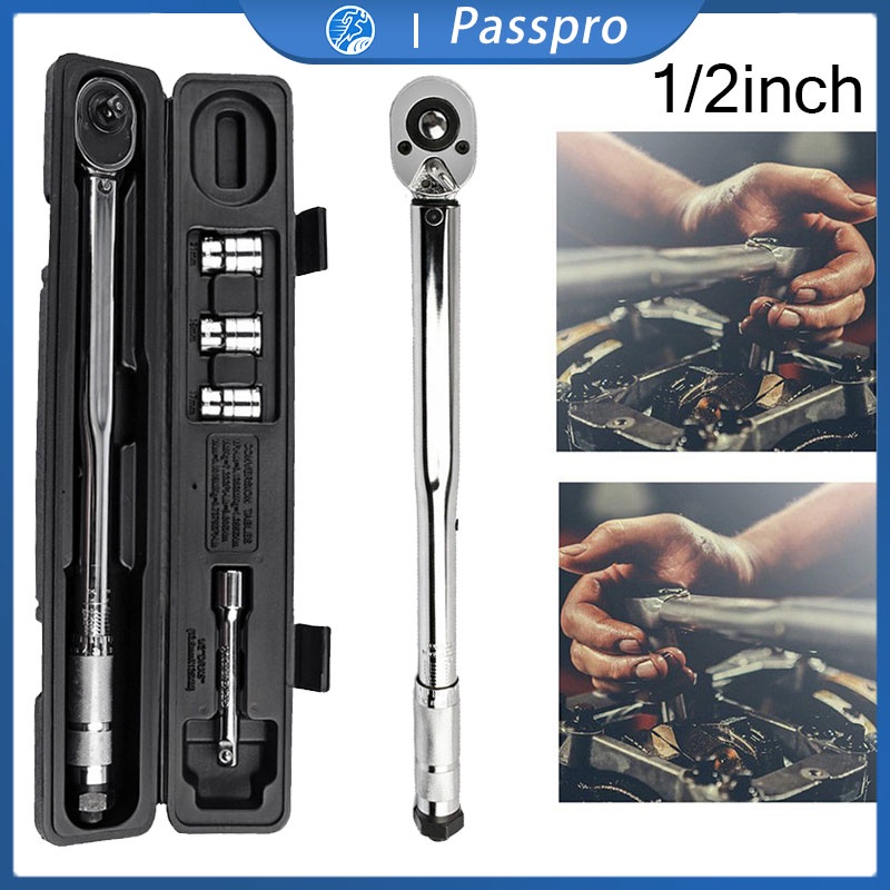 Jual 5pcs Set Kunci Torsi Momen 1/2" 28-210 Nm Torque Wrench Adjustable ...