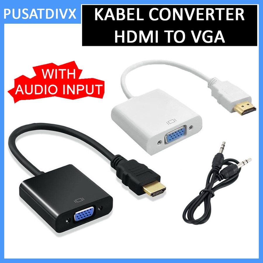 Jual SANJI KABEL CONVERTER HDMI MALE TO VGA FEMALE WITH AUDIO OUTPUT ...
