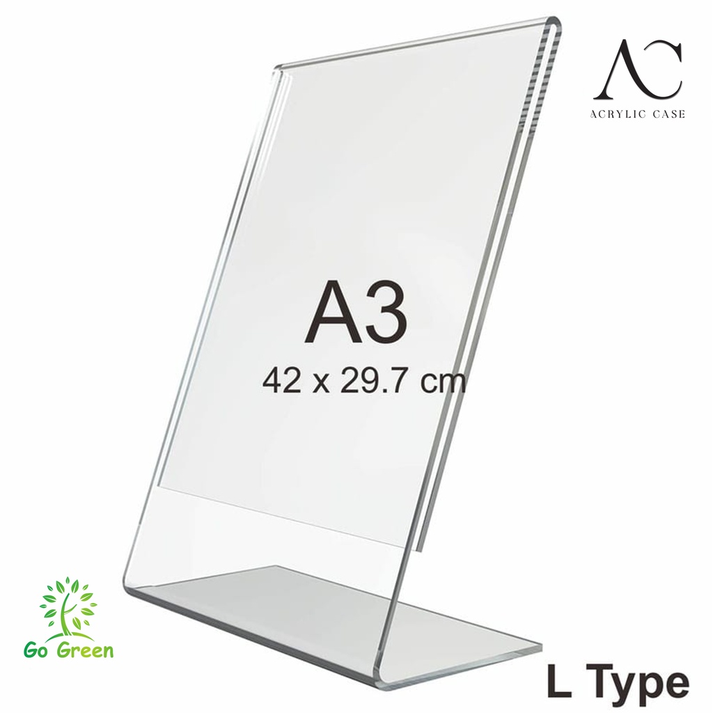 Jual Acrylic Tent Card Holder A3 / Tempat Brosur Meja Akrilik A3 L Type ...