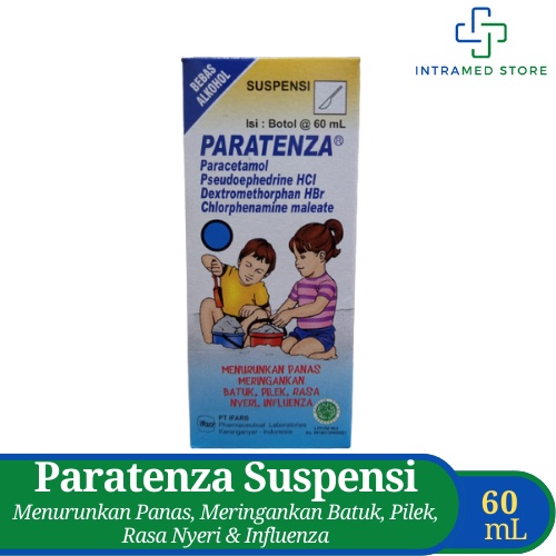 Jual Paratenza/Paratensa Suspensi Isi 60 mL - Meringankan Batuk Dan Flu ...