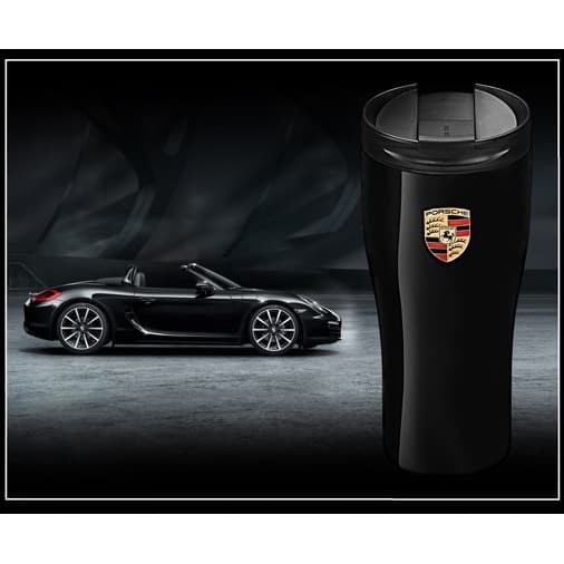 Jual GENUINE PORSCHE CREST THERMO MUG (BLACK) | Shopee Indonesia