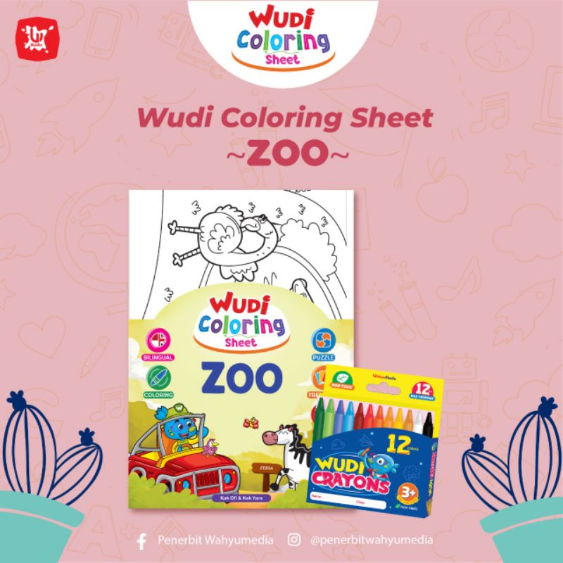 Jual Wudi Coloring Sheet - Zoo | Shopee Indonesia