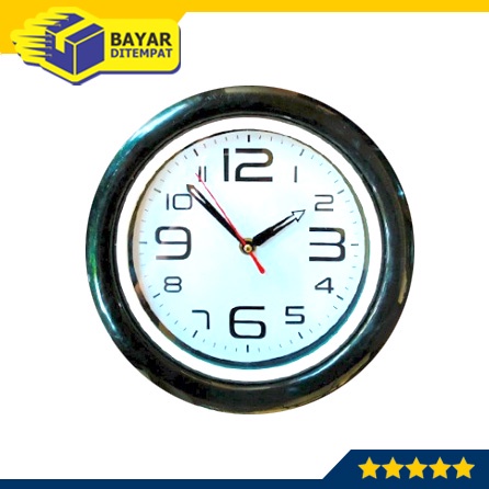 Jual Jam Dinding Tempel Tembok Dingding Polos Warna D25 HITAM Analog ...