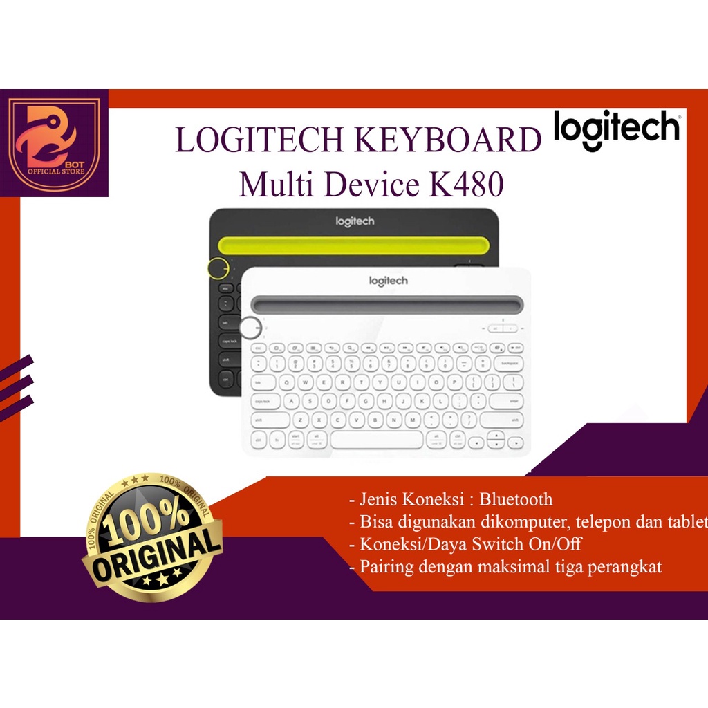 Jual Logitech K480 K 480 Keyboard Wireless Bluetooth Multi Device Original | Shopee Indonesia